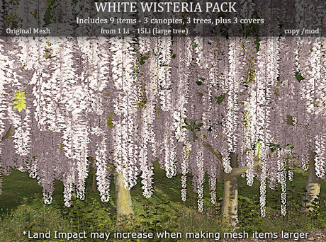 Second Life Marketplace - LOVE - WHITE WISTERIA PACK
